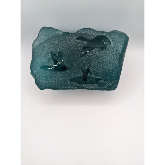 Accents | Stunning Inuit Eskimo Blue Glass Carving Canadian Geese ...